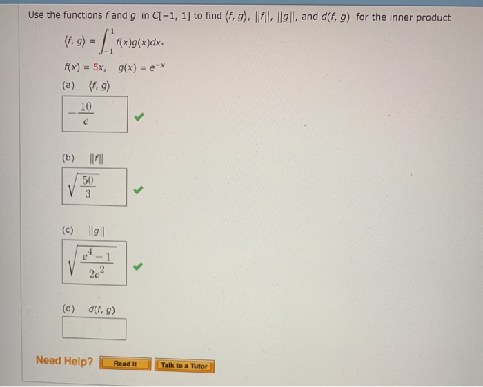 Solved Use The Functions Fand G In C[ 1 1] To Find F G