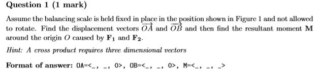 Solved A T-shaped balancing scale is set up to pivot about | Chegg.com