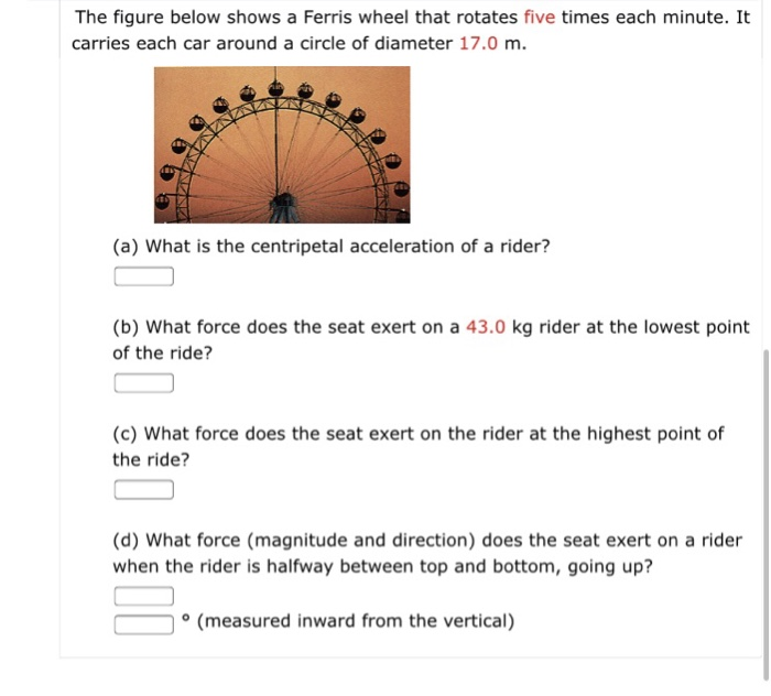 Solved The figure below shows a Ferris wheel that rotates | Chegg.com