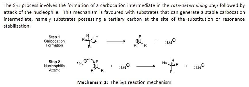 Solved The SN1 process involves the formation of a | Chegg.com
