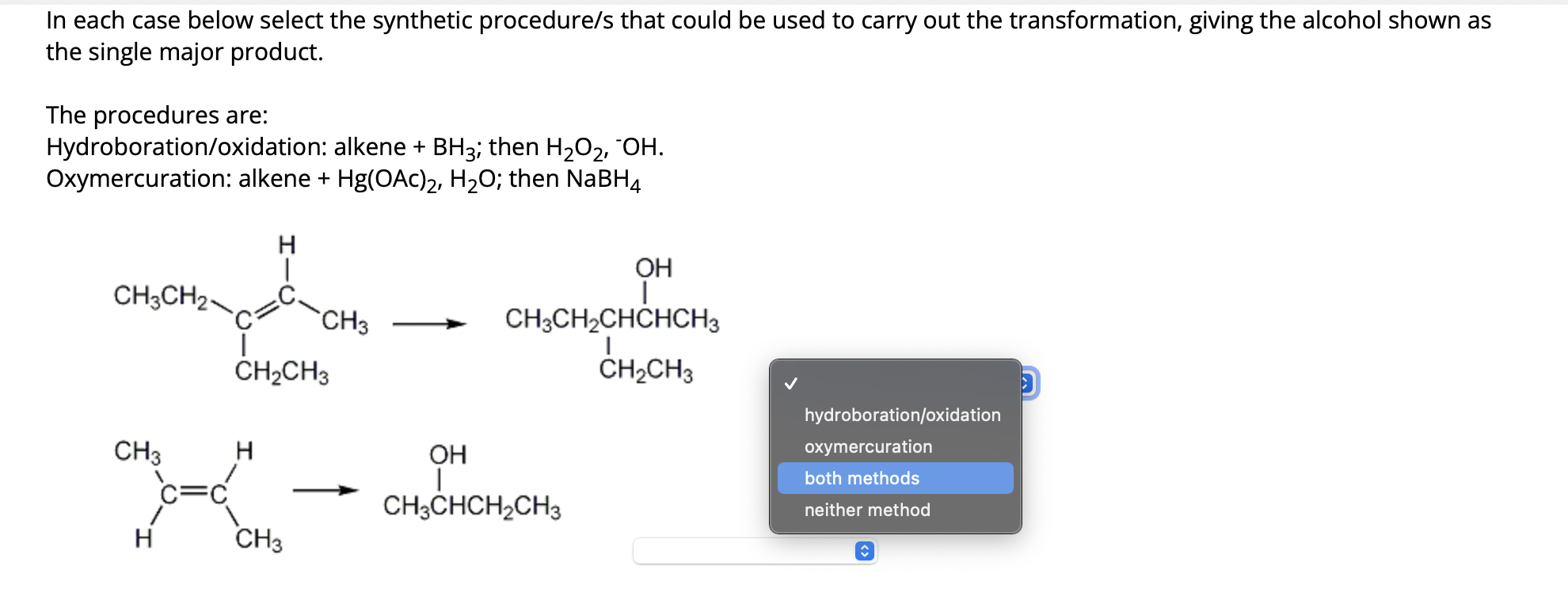 Solved In each case below select the synthetic procedure/s | Chegg.com
