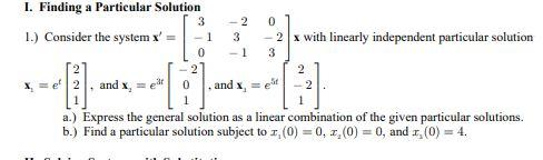 Solved 1. Finding a Particular Solution 1.) Consider the | Chegg.com