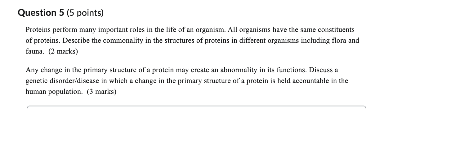 Solved Proteins perform many important roles in the life of | Chegg.com