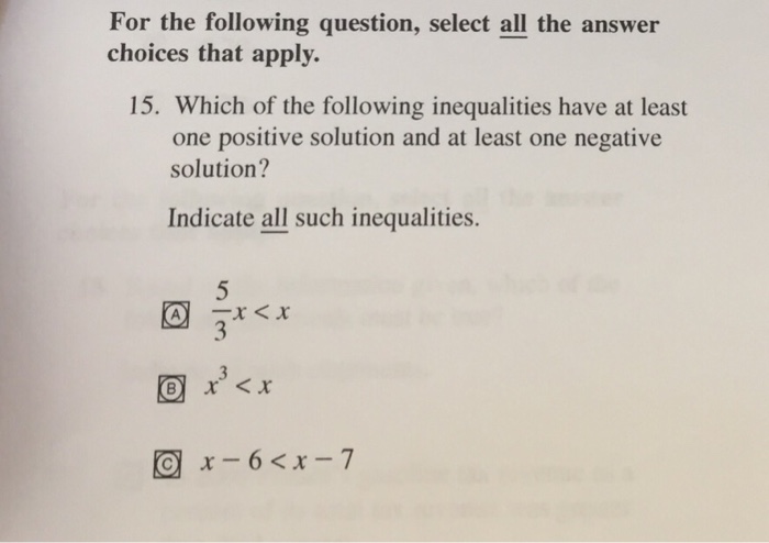 Solved For the following question, select all the answer | Chegg.com
