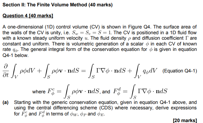 A one-dimensional (1D) control volume (CV) is shown | Chegg.com