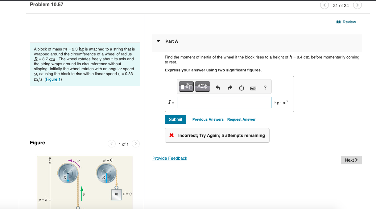 Solved A block of mass m=2.3 kg is attached to a string that | Chegg.com