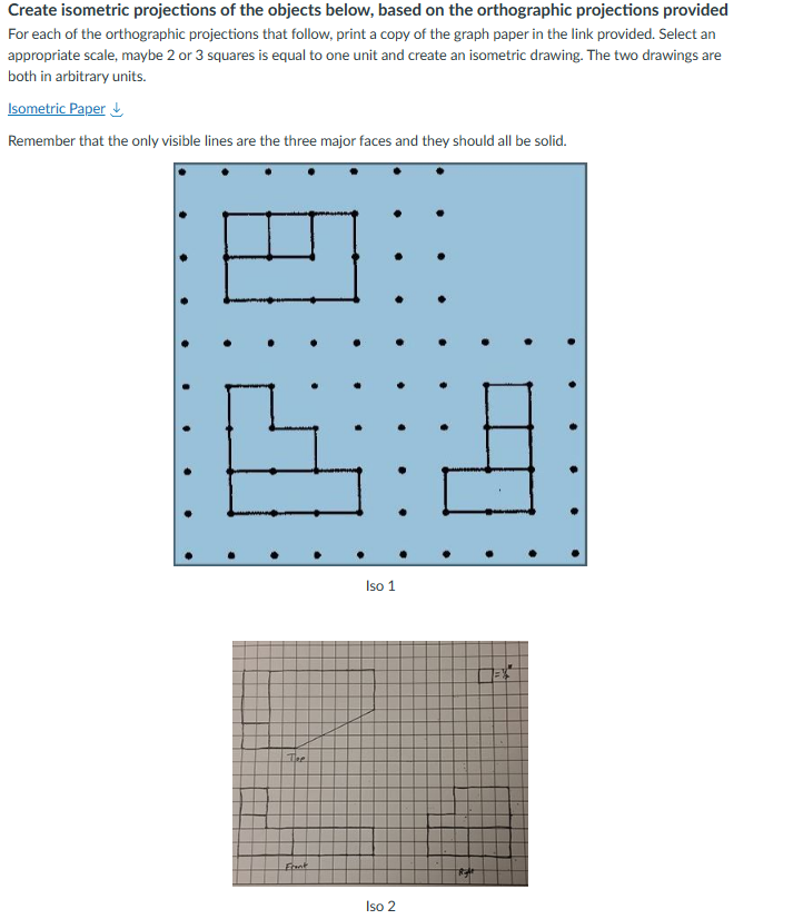 Solved Create isometric projections of the objects below, | Chegg.com