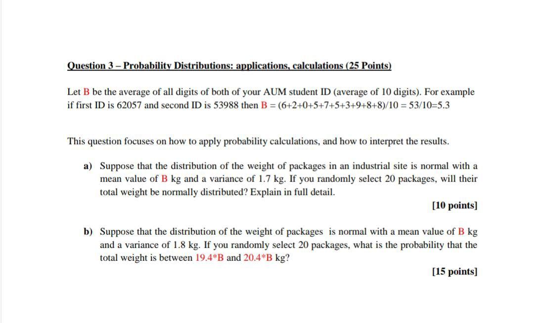 Solved Question 3 - Probability Distributions: applications, | Chegg.com