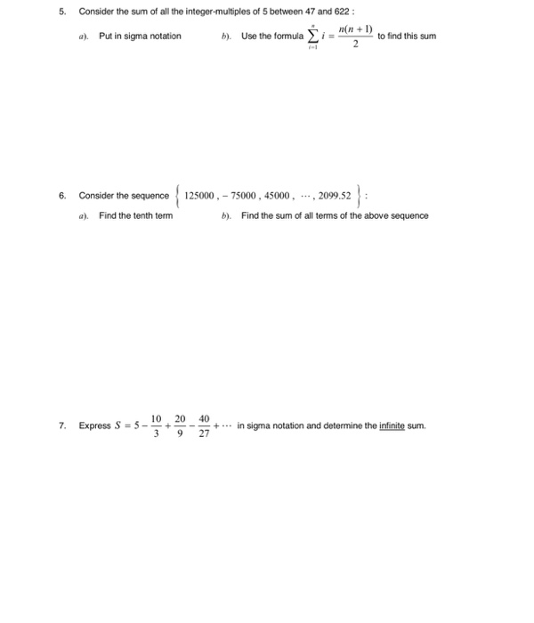 Solved Consider the sum of all the integer-multiples of 5 | Chegg.com