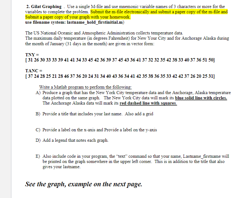 Solved 2. Gilat Graphing . Use a single M-file and use | Chegg.com