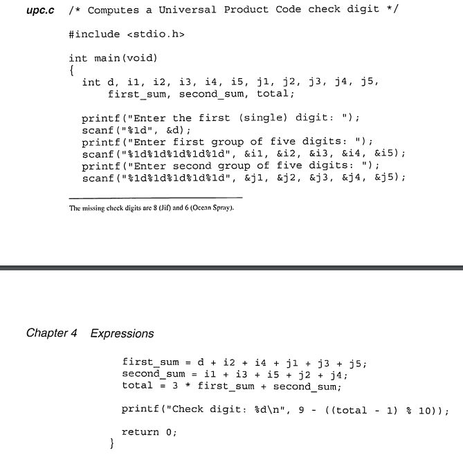 Solved 5. Rewrite the upc.c program of Section 4.1 so that | Chegg.com