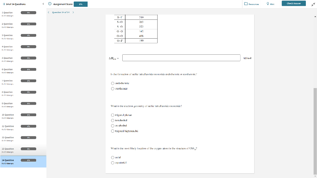 Solved E 13 of 14 Questions