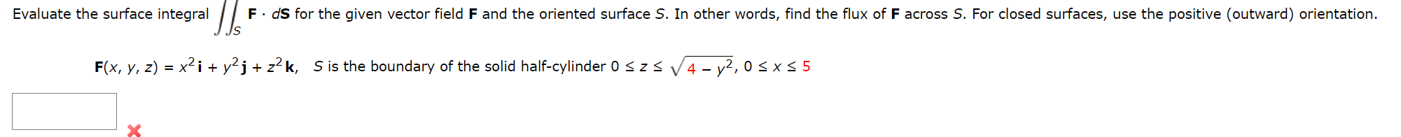 Solved F(x,y,z)=x2i+y2j+z2k,S is the boundary of the solid | Chegg.com