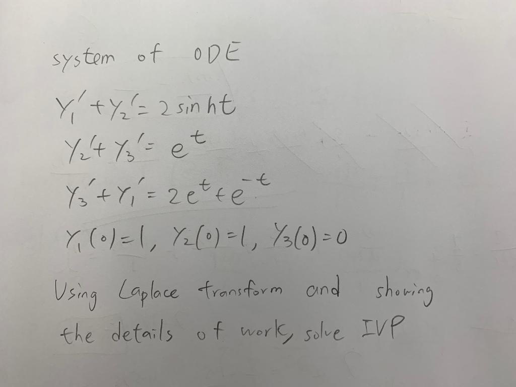 Solved system of ODE | Chegg.com