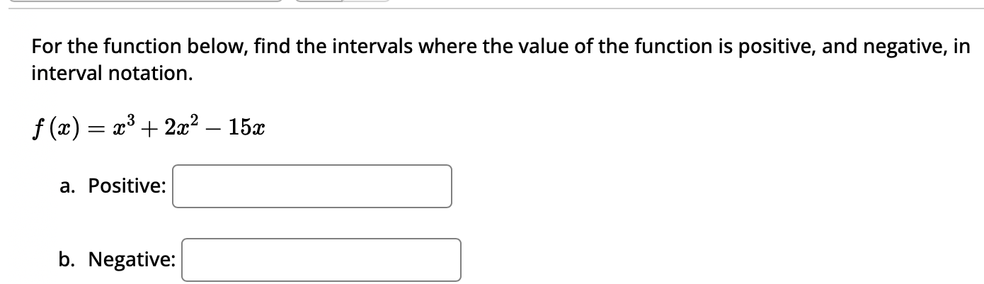 Solved For the function below, find the intervals where the | Chegg.com