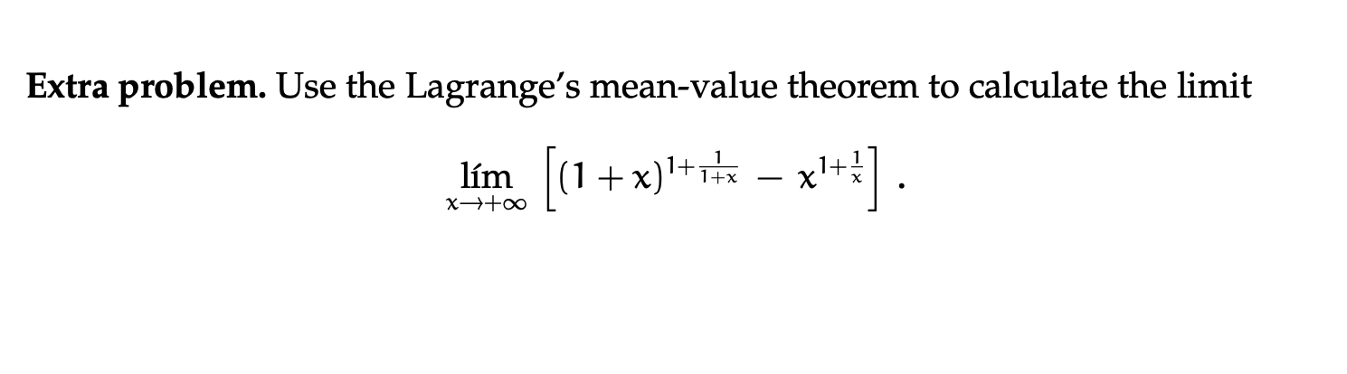 Solved Extra problem. Use the Lagrange's mean-value theorem | Chegg.com