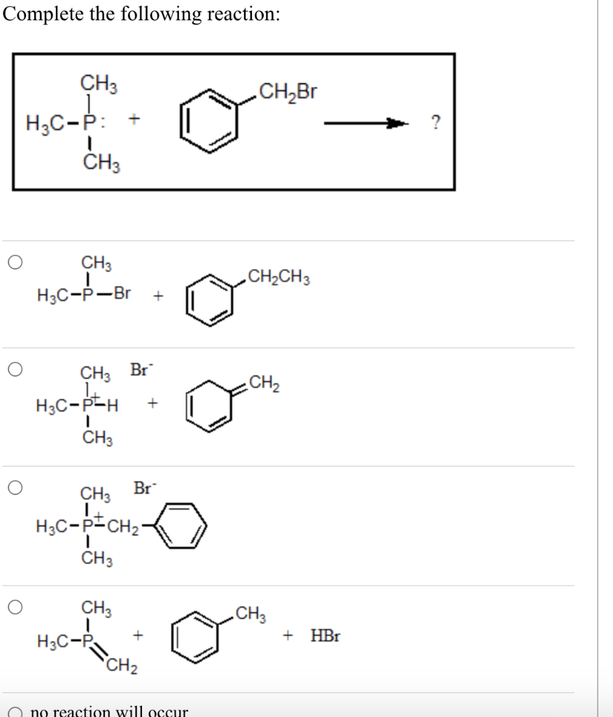 Solved Complete the following reaction: .CH Br CH3 H3C-p: | Chegg.com
