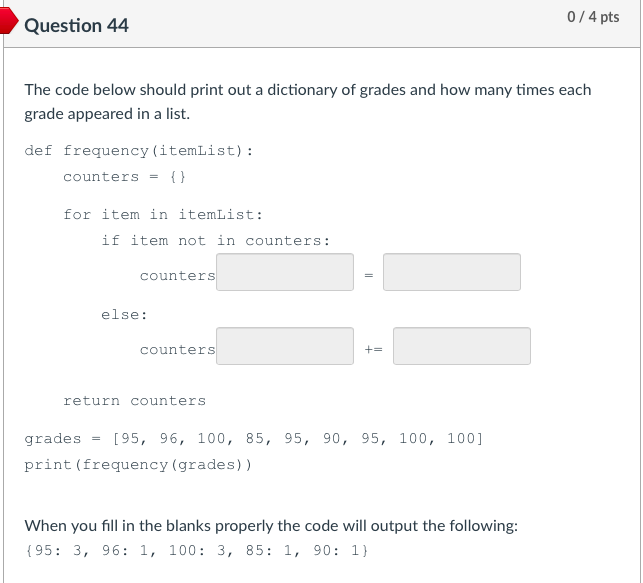 Solved The code below should print out a dictionary of | Chegg.com