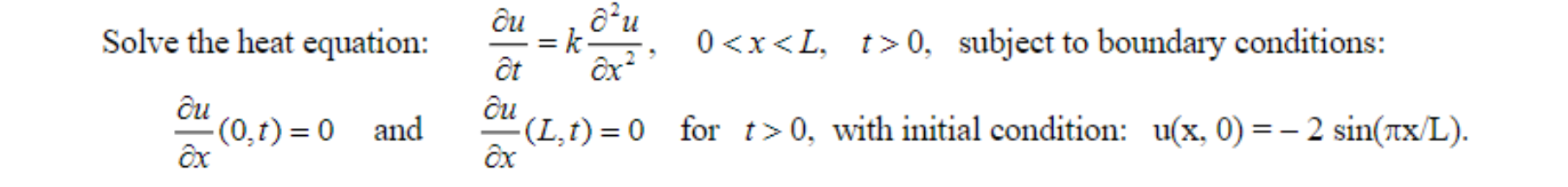 Solved ou Ou Solve the heat equation: Ek 00, subject to | Chegg.com
