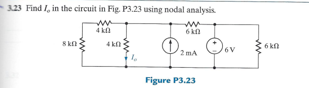 Solved 3.23 Find Io in the circuit in Fig. P3.23 using nodal | Chegg.com