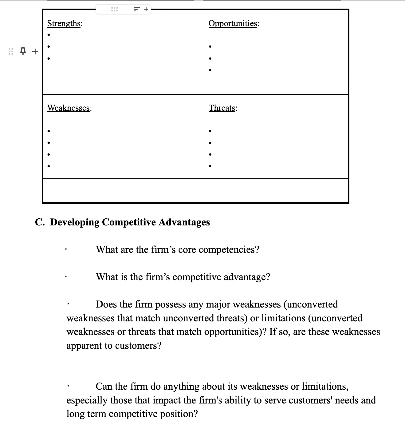 Solved Developing Competitive Advantages What are the firm's | Chegg.com