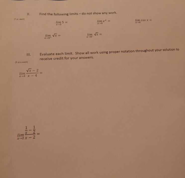 Solved i. Use the graph of f(x) to determine the limits. if | Chegg.com