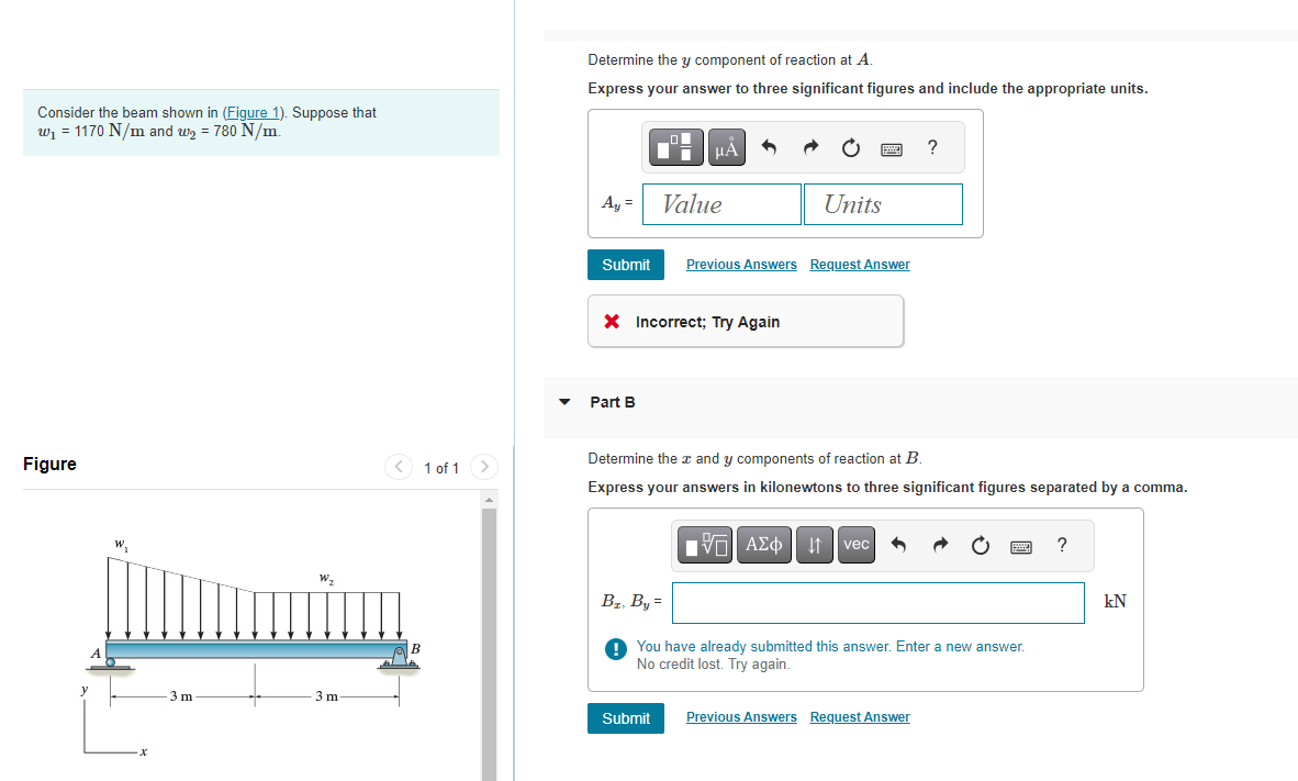 Solved Determine the y component of reaction at A. Consider | Chegg.com