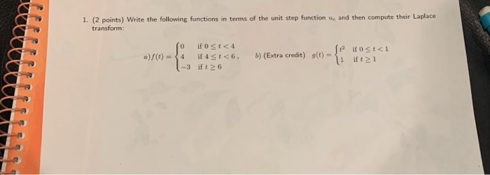 Solved 1. (2 points) Write the following functions in terms | Chegg.com