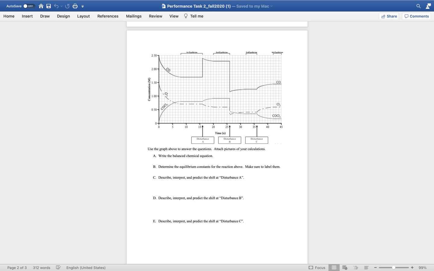 Solved AutoSave OFF Performance Task 2_fall2020 (1) - Saved | Chegg.com