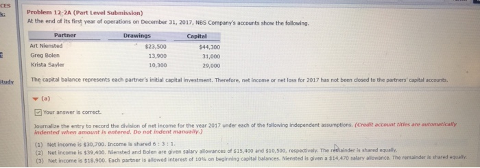 Solved CES Problem 12-2A (Part Level Submission) At the end | Chegg.com