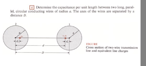 Solved Determine the capacitance per unit length between two | Chegg.com