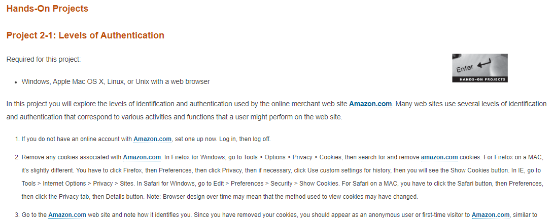 Solved Hands-On Projects Project 2-1: Levels of | Chegg.com