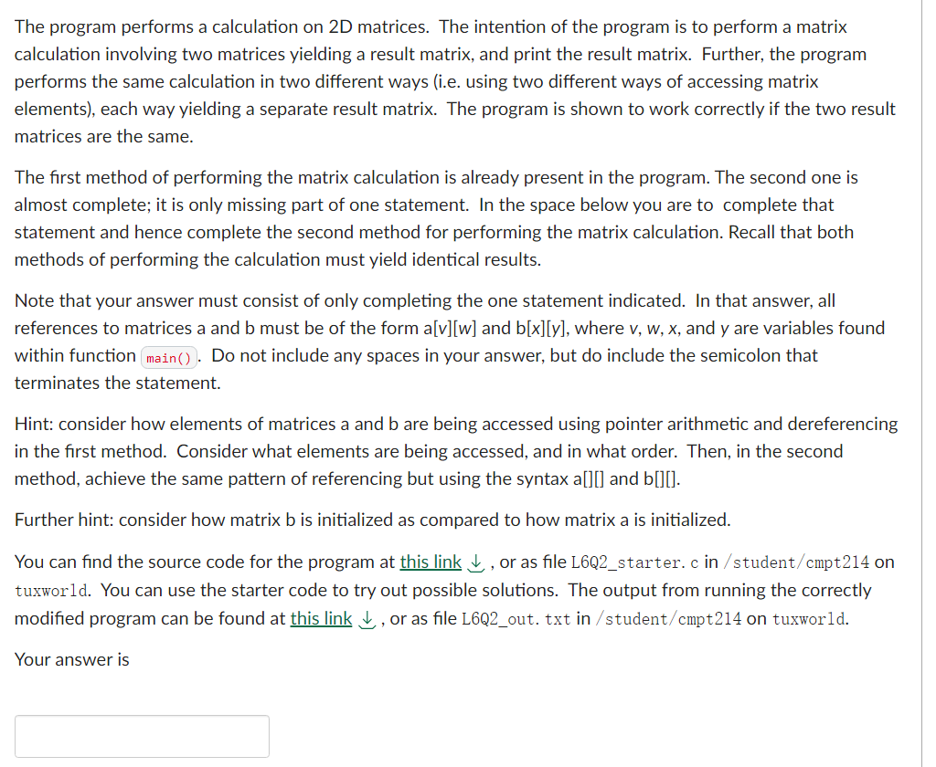Solved /∗ * Program for Q2 of Lab 6 of Cmpt214 * This | Chegg.com