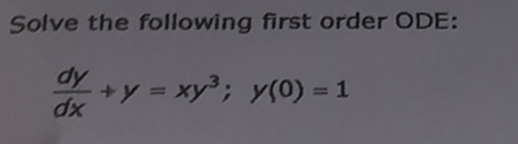 Solved Solve The Following First Order Ode
