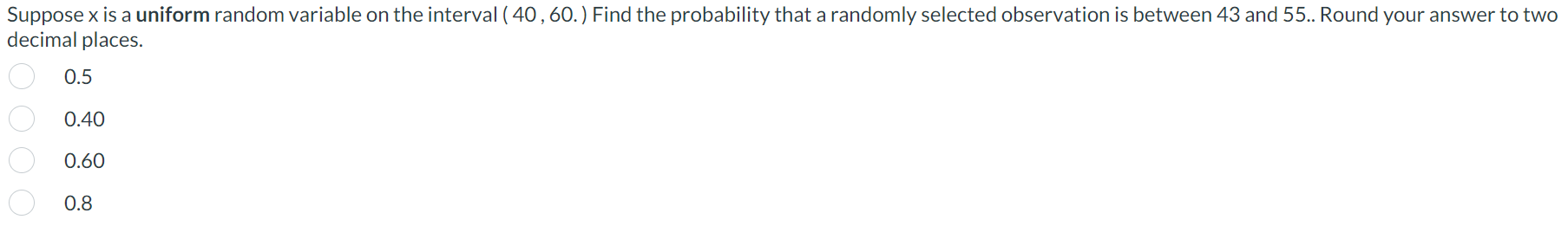Solved Suppose x is a uniform random variable on the | Chegg.com