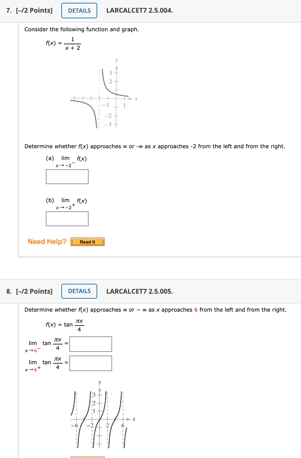 Solved 7. [-12 Points] DETAILS LARCALCET7 2.5.004. Consider | Chegg.com