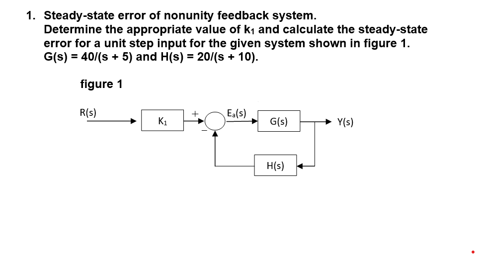 Steady-state error of nonunity feedback | Chegg.com