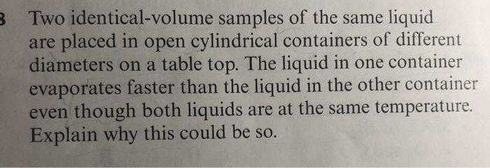 Solved Two identical-volume samples of the same liquid are | Chegg.com