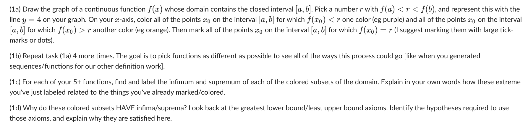 (1a) Draw the graph of a continuous function f(x) | Chegg.com