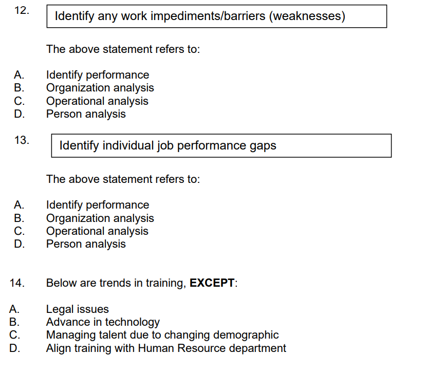 Solved 12. Identify any work impediments/barriers | Chegg.com