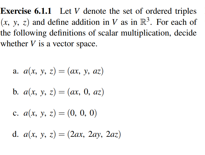 Solved Exercise 6.1.1 Let V denote the set of ordered | Chegg.com Solved Exercise 6.1.1 Let V denote the set of ordered | Chegg.com