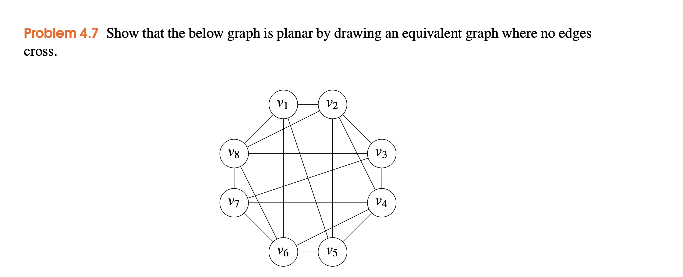 Solved Problem 4.7 Show that the below graph is planar by | Chegg.com
