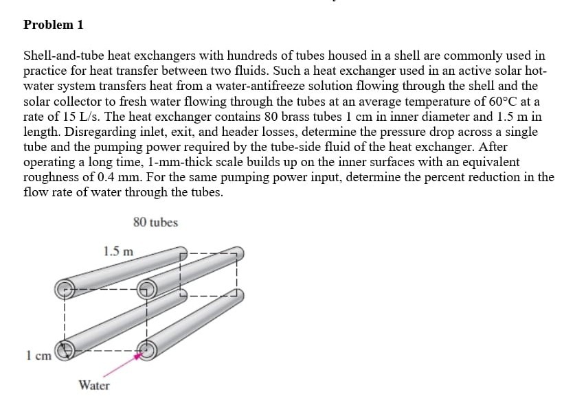 Solved Problem 1 Shell-and-tube heat exchangers with | Chegg.com