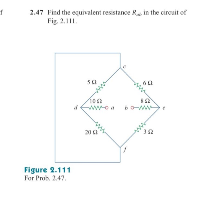 Solved 2.47 Find the equivalent resistance Rab in the | Chegg.com
