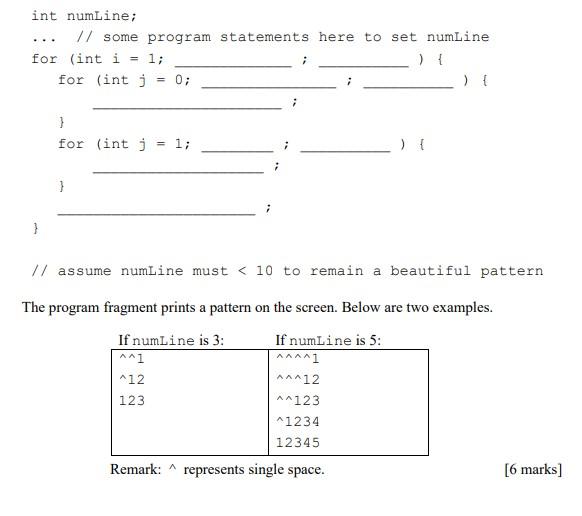 Solved int numLine; ... I/ some program statements here to | Chegg.com