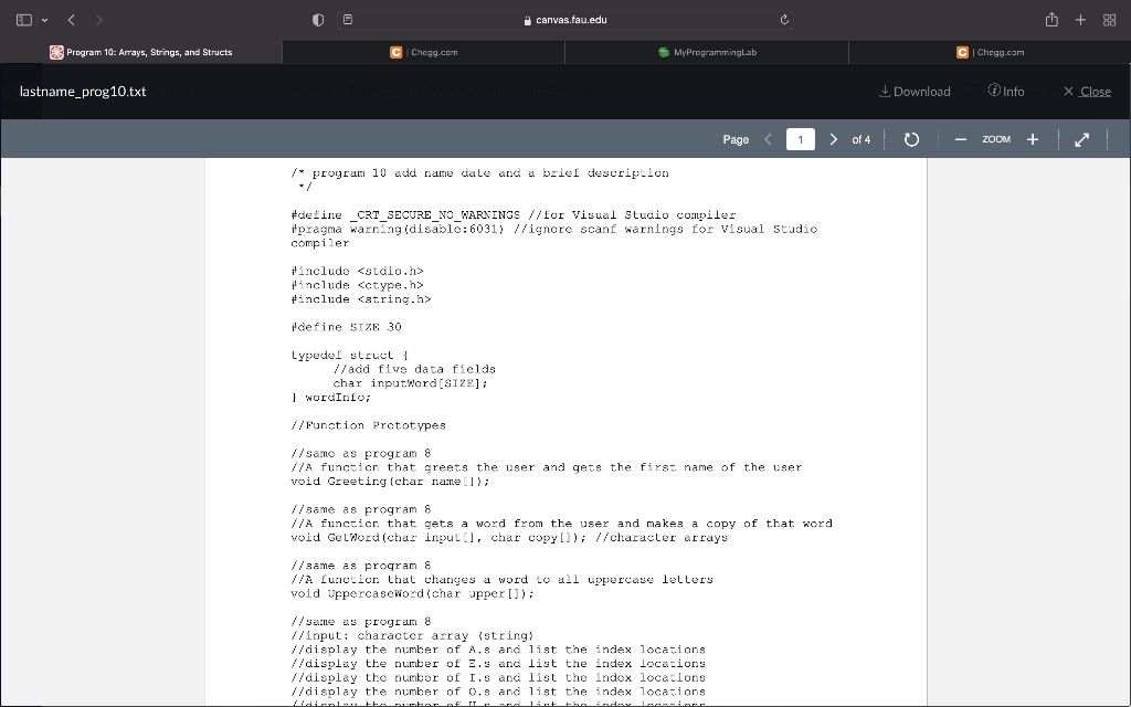 Solved Intro To Programming In C Program 10 Larger Program 9407
