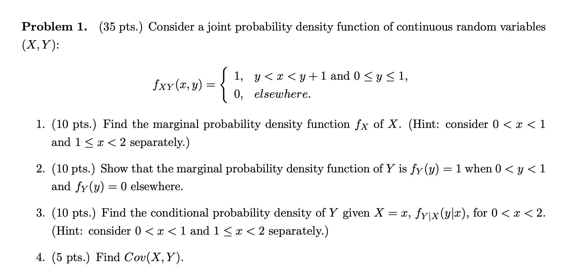 Solved Problem 1. (35 pts.) Consider a joint probability | Chegg.com