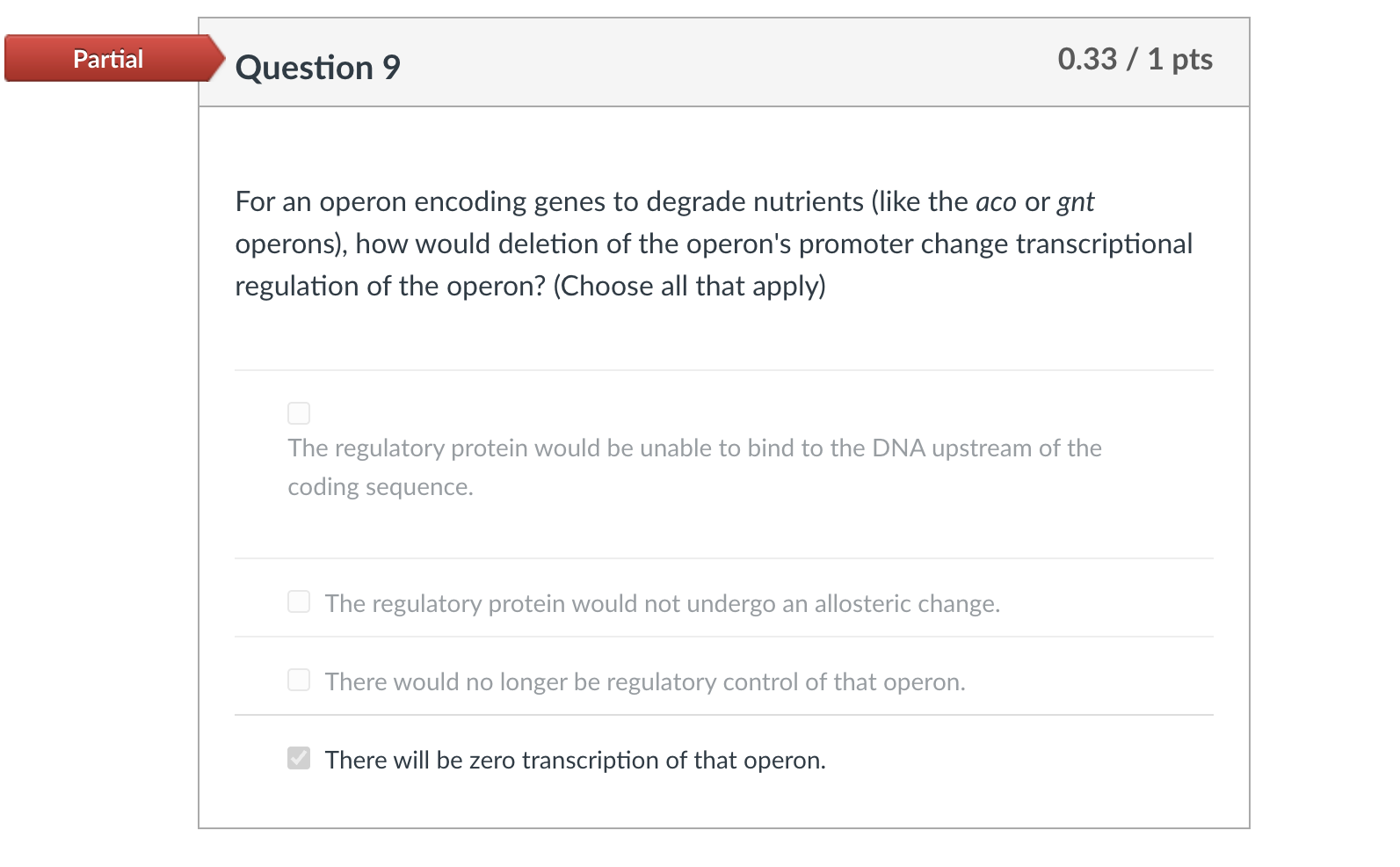 Solved Question 9For an operon encoding genes to degrade | Chegg.com