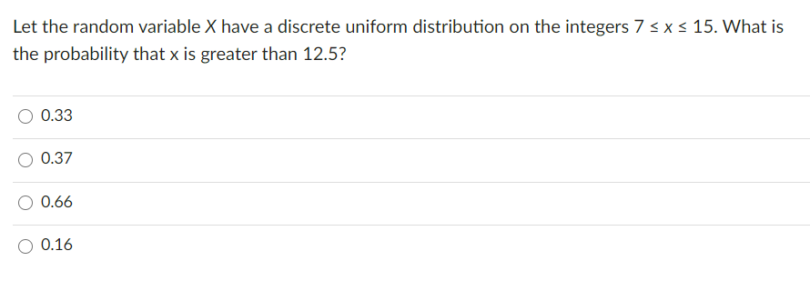 Solved Let the random variable X have a discrete uniform | Chegg.com