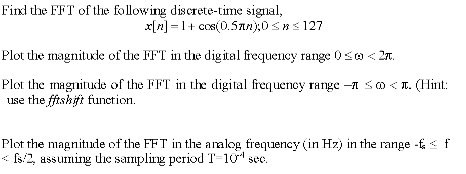 Solved Find the FFT of the following discrete-time signal, | Chegg.com